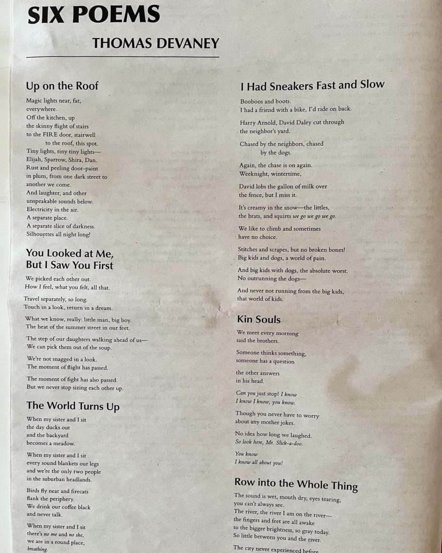 Poems by Thomas Devaney in The American Poetry Review Jan/Feb 2023 ...